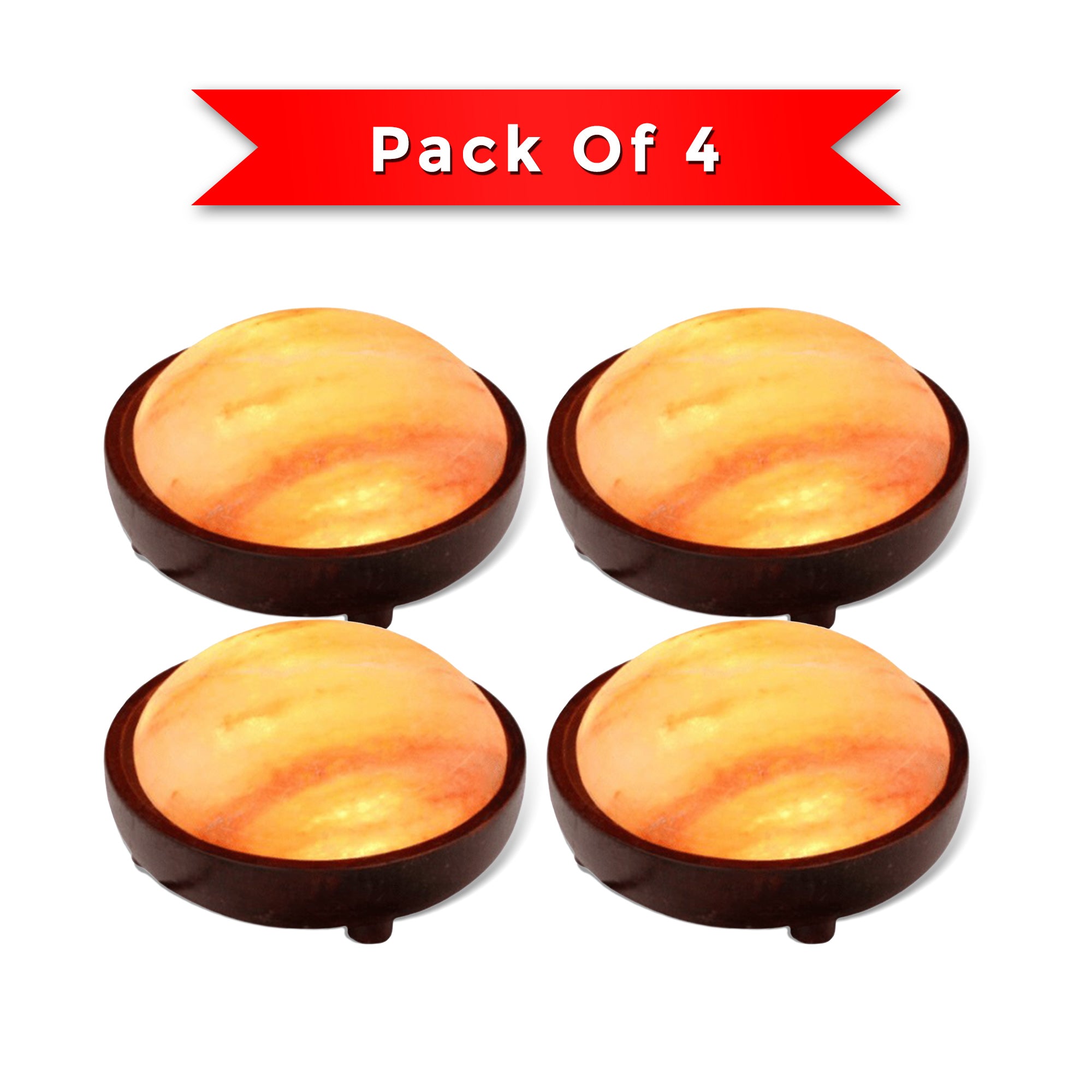 Himalayan Pink Salt Foot Dome Lamps | Pack of 4 – Pink Salt Tiles